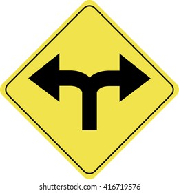 Fork Road Sign Stock Vector (Royalty Free) 416719576
