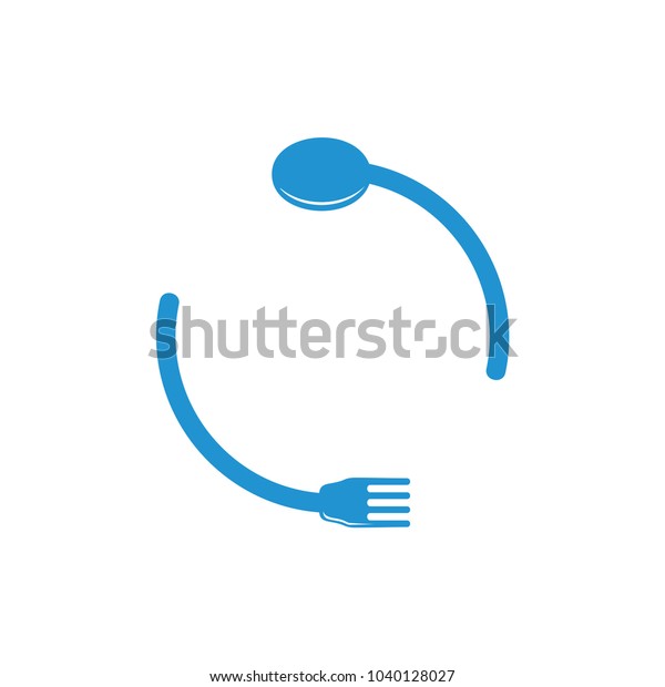 Fork Spoon Circle Symbol Logo Vector Stock Vector (Royalty Free) 1040128027