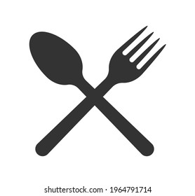 Fork Spoon Crossed Icon Logo Flat Stock Vector (Royalty Free ...