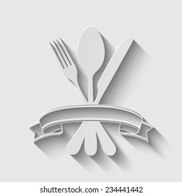 Fork Spoon Knife Shadow On Grey Stock Vector (Royalty Free) 234441442 ...