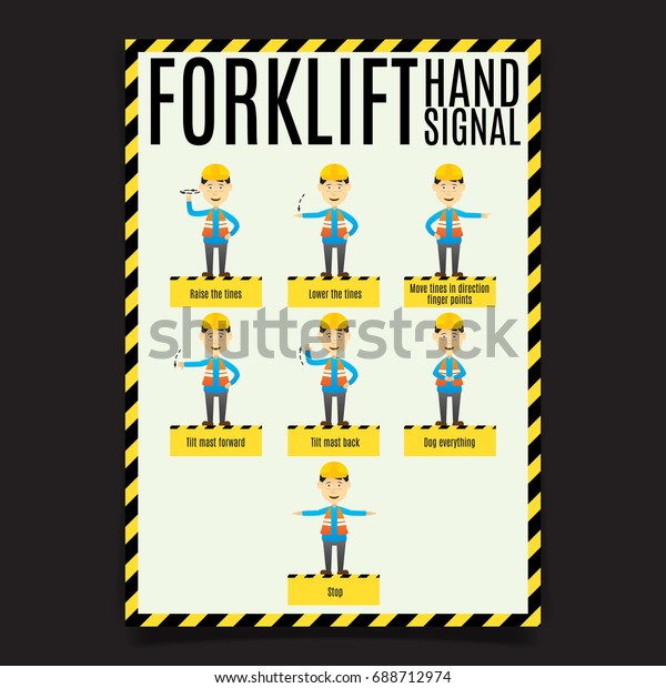 Forklift Hand Signal Poster Poster Vector 스톡 벡터(로열티 프리) 688712974 ...
