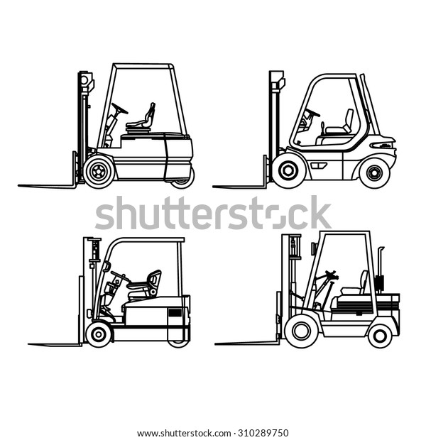 Forklift Line Art Stock Vector (Royalty Free) 310289750