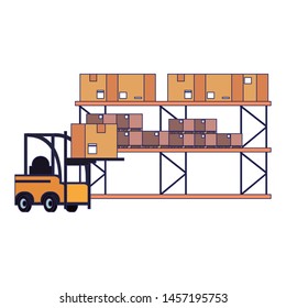 Forklift Loading Box Warehouse Boxes Vector Stock Vector (Royalty Free ...
