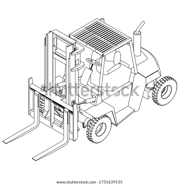 Forklift Outline Vector Special Machines Building Stock Vector (Royalty ...