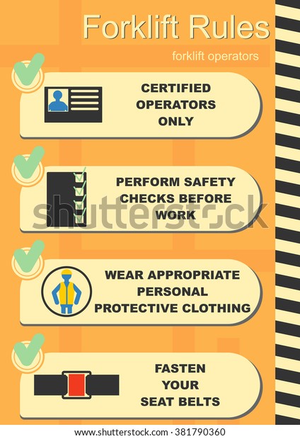 Forklift Safety Rules Easy Edit Vector Stock Vector (Royalty Free ...