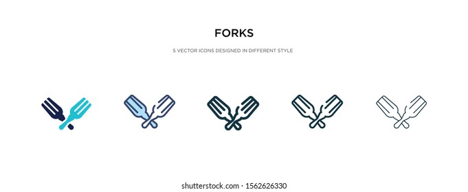 Forks Icon Different Style Vector Illustration Stock Vector (Royalty ...