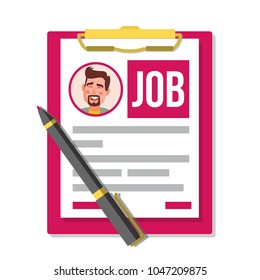 Form Job Application Vector Business Document Stock Vector (Royalty ...