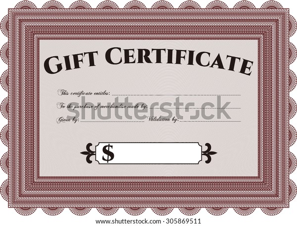 Formal Gift Certificate Detailedexcellent Complex Design Stock Vector ...