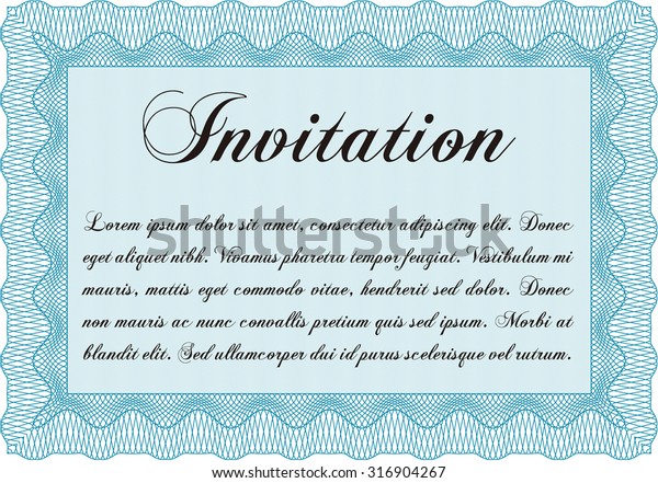 Formal Invitation Border Framebeauty Design Complex Stock Vector ...