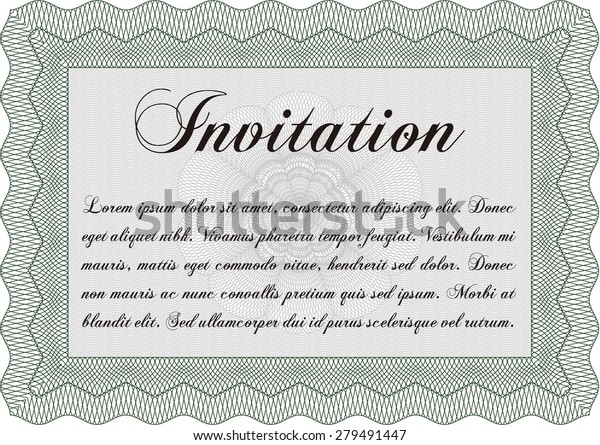 Formal Invitation Border Framewith Linear Background Stock Vector ...