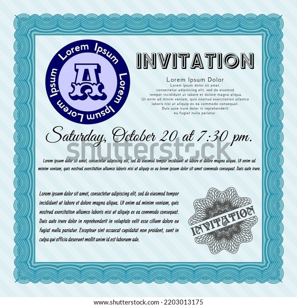 Formal Invitation Perfect Design Quality Background Stock Vector ...