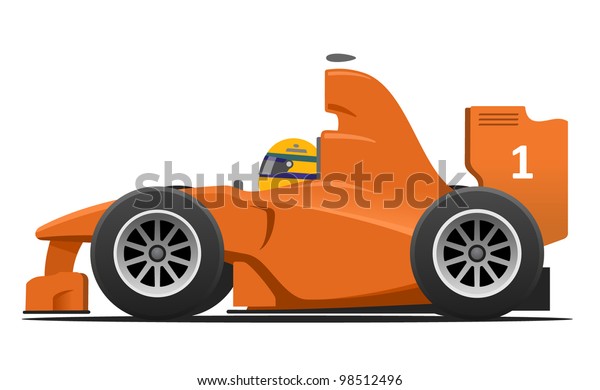 Formula 1 Race Car Cartoon Stock Vector (Royalty Free) 98512496