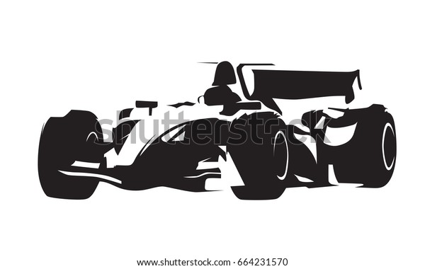 Formula Racing Car Abstract Vector Silhouette: vetor stock (livre de ...