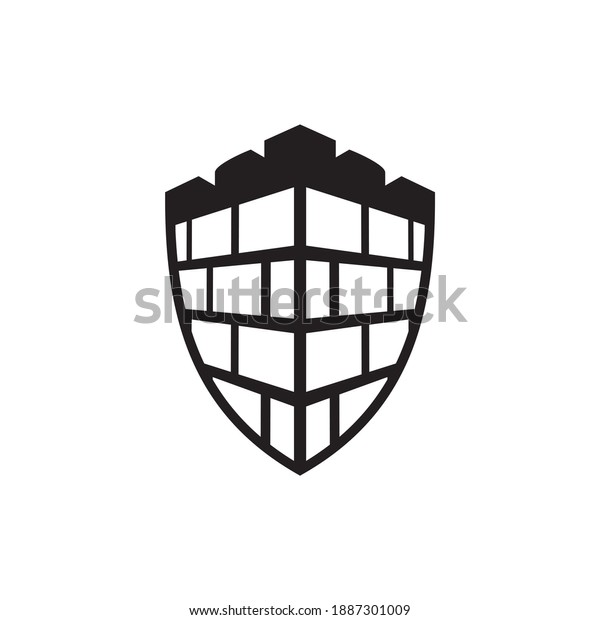 Fort Building Logo Design Vector Template Stock Vector (Royalty Free ...