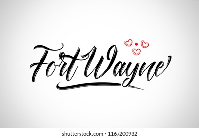 Fort Wayne City Text Design Red Stock Vector (Royalty Free) 1167200932