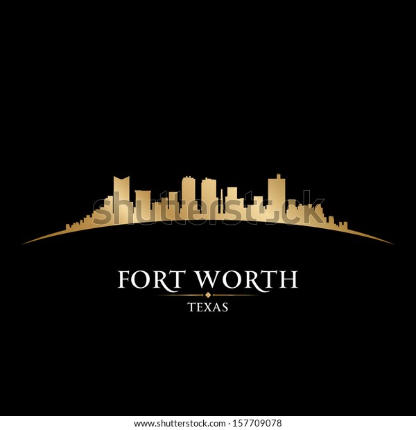 Fort Worth Texas City Skyline Silhouette Stock Vector (Royalty Free ...