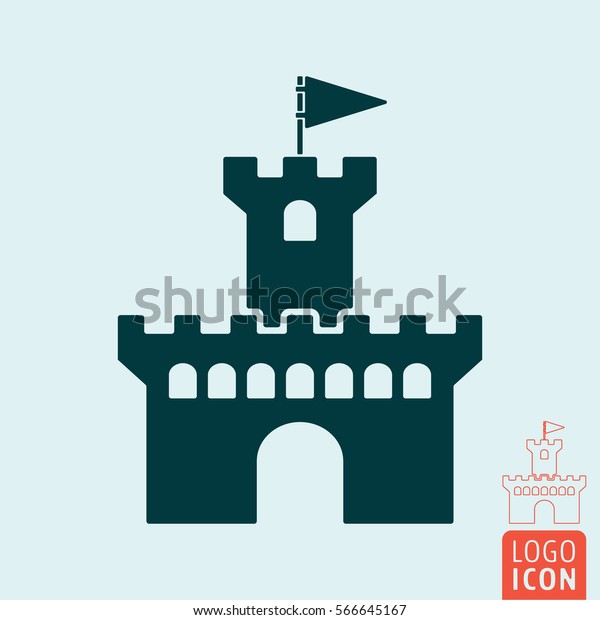 Fortress Icon Isolated Medieval Castle Stronghold Stock Vector (Royalty ...