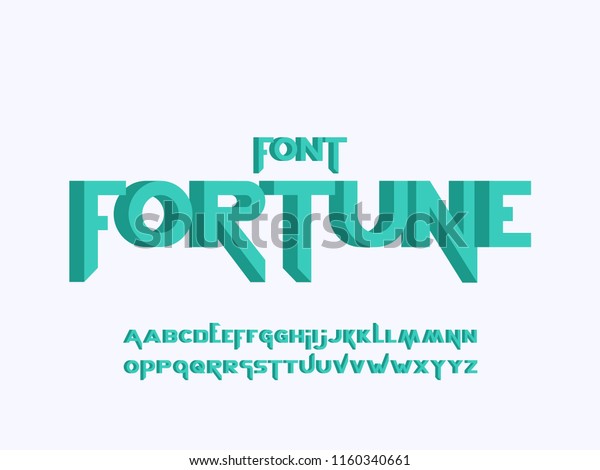 Fortune 3d Font Vector Alphabet Letters 库存矢量图（免版税）1160340661