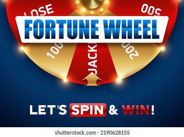Fortune Wheel Bright Spin Banner Vector Stock Vector (Royalty Free ...