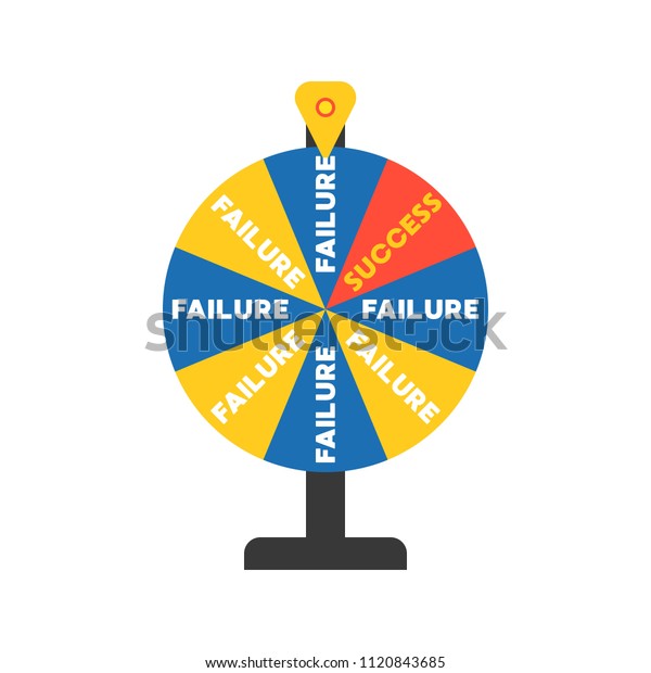 Fortune Wheel Flat Design Success Failure Stock Vector (Royalty Free ...