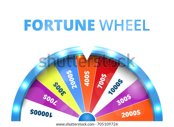 Fortune Wheel Realistic Isolated Vector Illustration Stock Vector ...