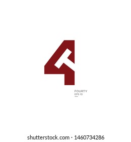 Forty 4t Logo Design Simple Clean Stock Vector (Royalty Free ...
