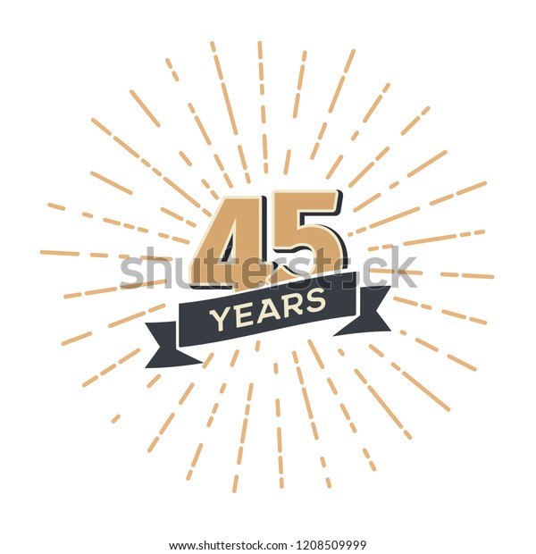 Forty Five Anniversary Retro Vector Emblem Stock Vector (Royalty Free ... Forty Five Anniversary Retro Vector Emblem Stock Vector (Royalty Free ...