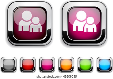 Forum Realistic Icons Empty Buttons Included: стоковая векторная ...