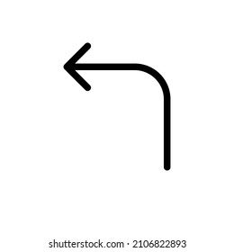 Forward Left Turn Arrow Sign Icon Stock Vector (Royalty Free ...