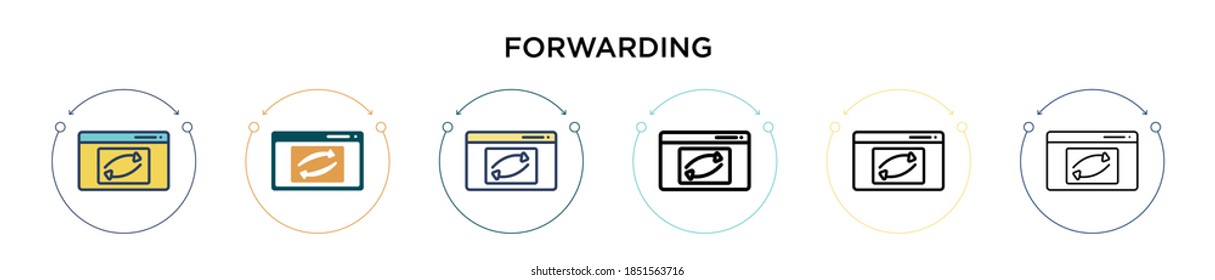 Forwarding Icon Filled Thin Line Outline Stock Vector (Royalty Free ...