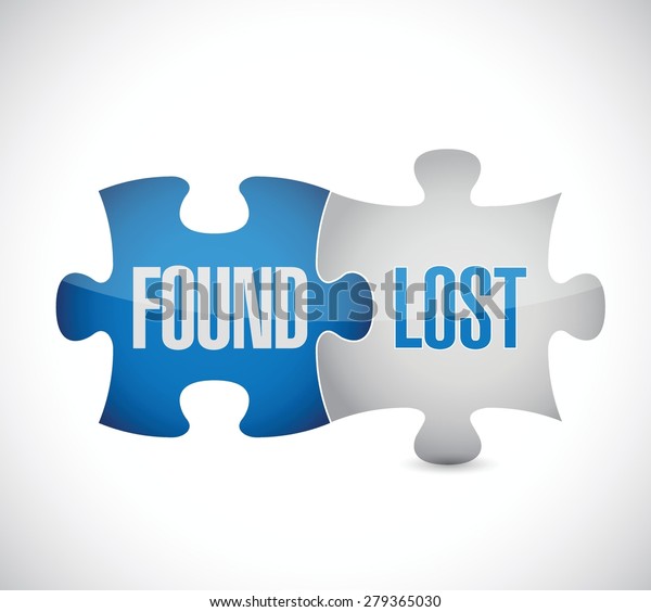 Found Lost Puzzle Pieces Sign Illustration Stock Vector (Royalty Free ...