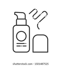 Foundation Black Line Icon Decorative Cosmetics Stock Vector (Royalty ...