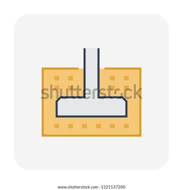 Foundation Footing Cross Section View Vector庫存向量圖（免版稅）1221137200 ...