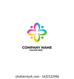 Foundation Logo Abstract People Vector Illustration: เวกเตอร์สต็อก ...