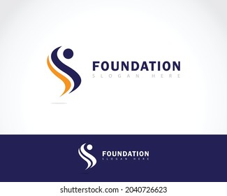 Foundation Logo Creative People Abstract Sign Stock Vector (Royalty ...