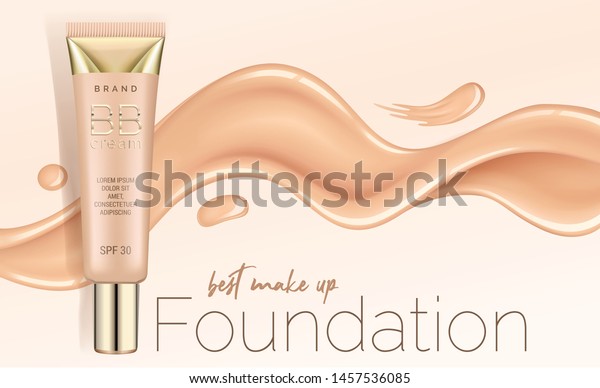 Foundation Makeup Advertising Design Template Catalog Stock Vector ...