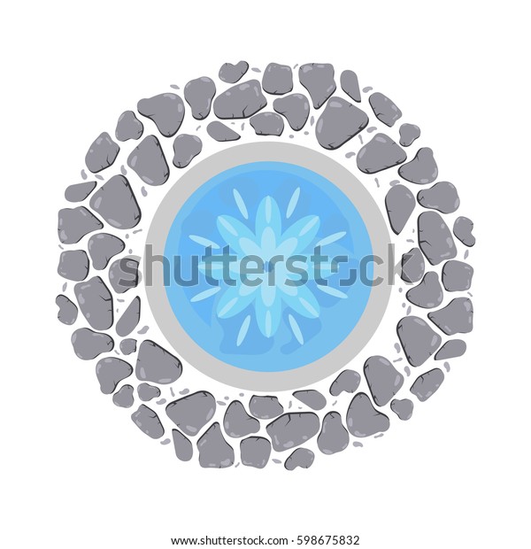 Fountain Flowing Water Top View Vector Stock Vector (Royalty Free ...