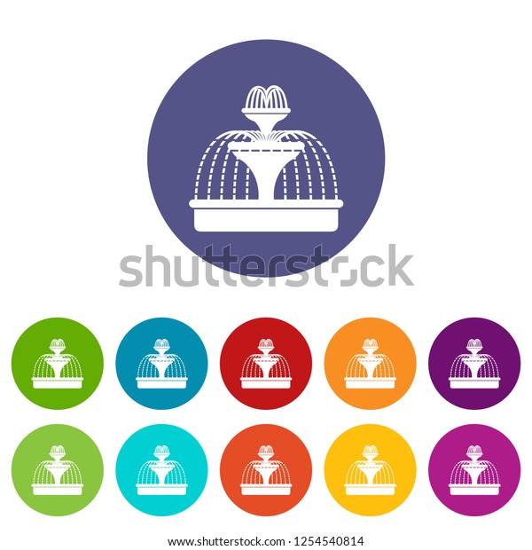 Fountain Icons Color Set Vector Any Stock Vector (Royalty Free ...