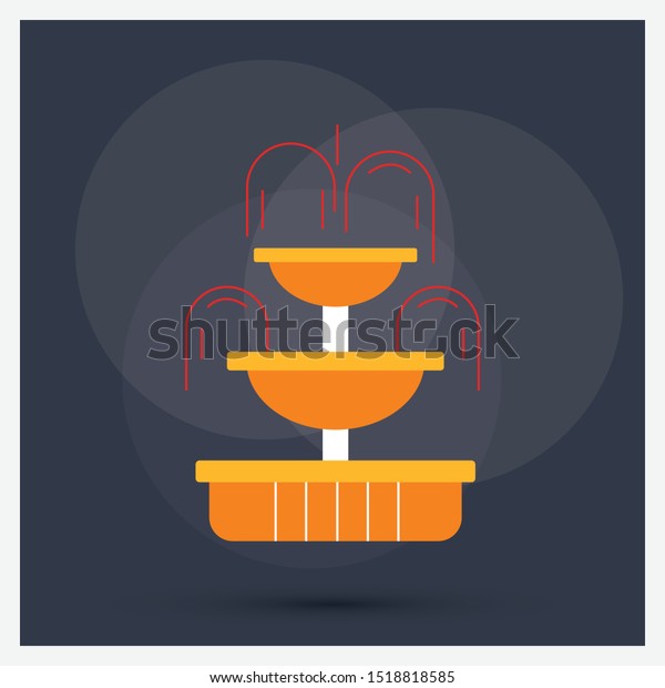 Fountain Outline Icon Black Background Stock Vector (Royalty Free ...