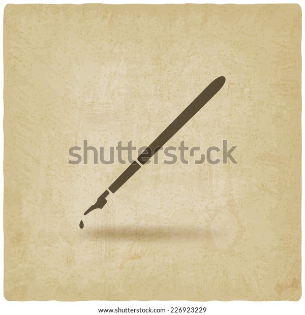Fountain Pen Ink Drop Old Background Stock Vector (Royalty Free ...