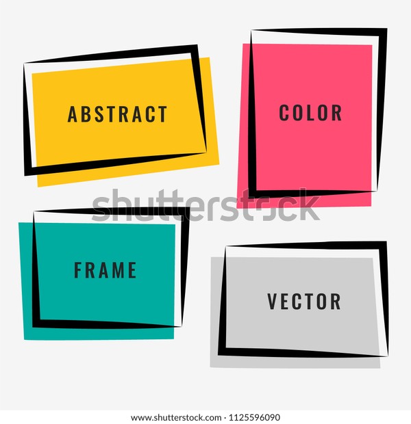 Four Abstract Colorful Frame Set Stock Vector (Royalty Free) 1125596090 ...