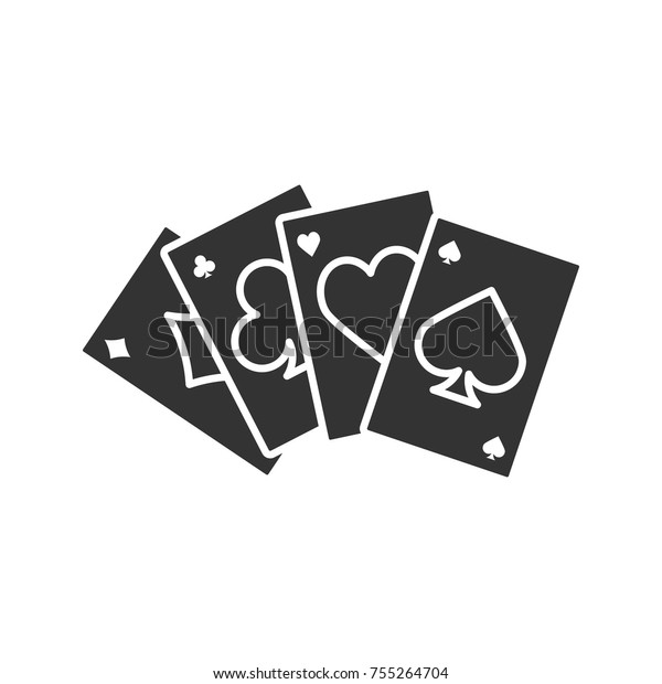 Four Aces Glyph Icon Playing Cards Stock Vector (Royalty Free ...