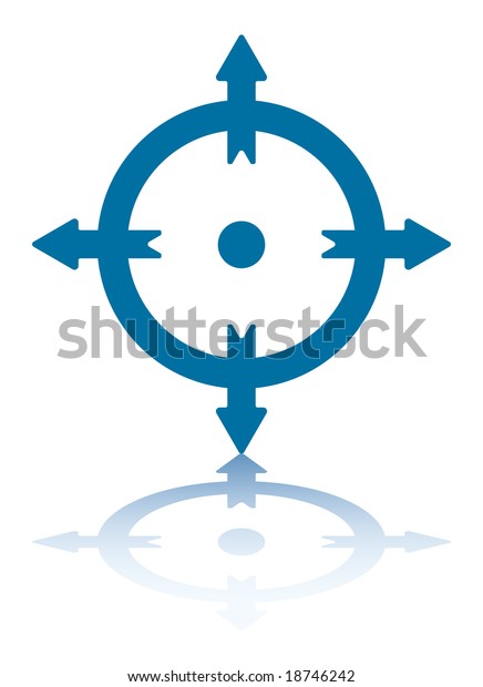 Four Arrows Around Circle Pointing Outwards Stock Vector (Royalty Free ...