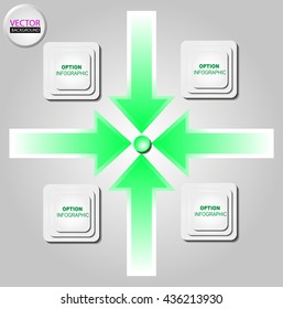 Four Arrows Directed Center Stock Vector (Royalty Free) 436213930 ...