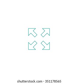 Four Arrows Outline Vector Icon On Stock Vector (Royalty Free ...