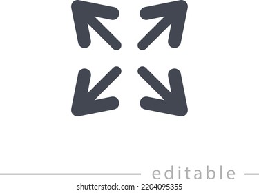 Four Arrows Outward Corners Line Editable Stock Vector (Royalty Free ...