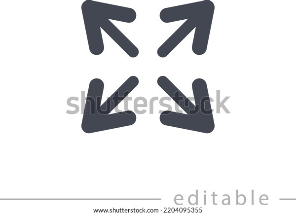 Four Arrows Outward Corners Line Editable Stock Vector (Royalty Free ...
