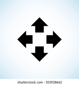 Four Arrows Pointing Center Black Vector Stock Vector (Royalty Free ...