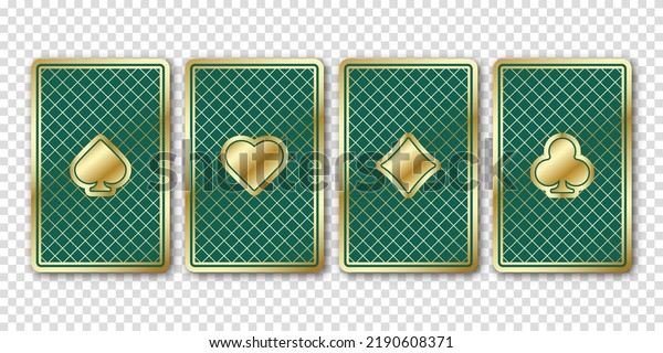 Four Beautiful Playing Cards Backside Cards Stock Vector (Royalty Free ...