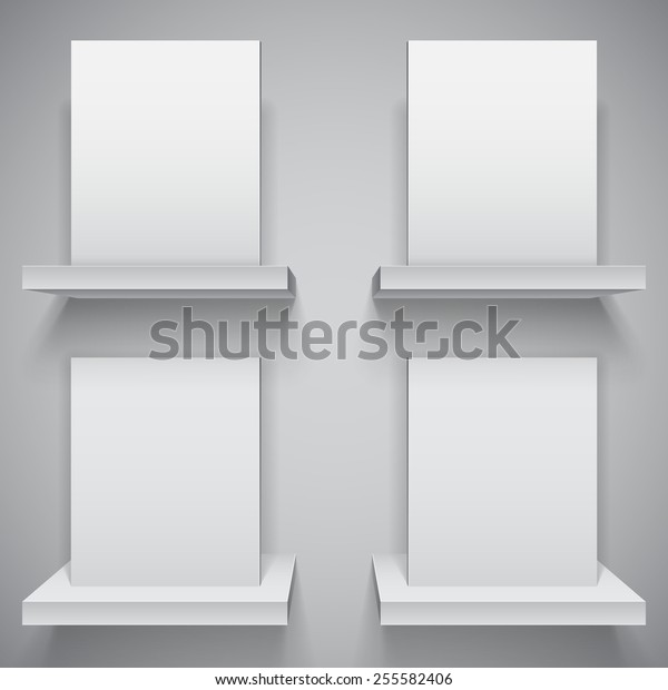 Four Blank White Boxes On White Stock Vector (Royalty Free) 255582406 ...